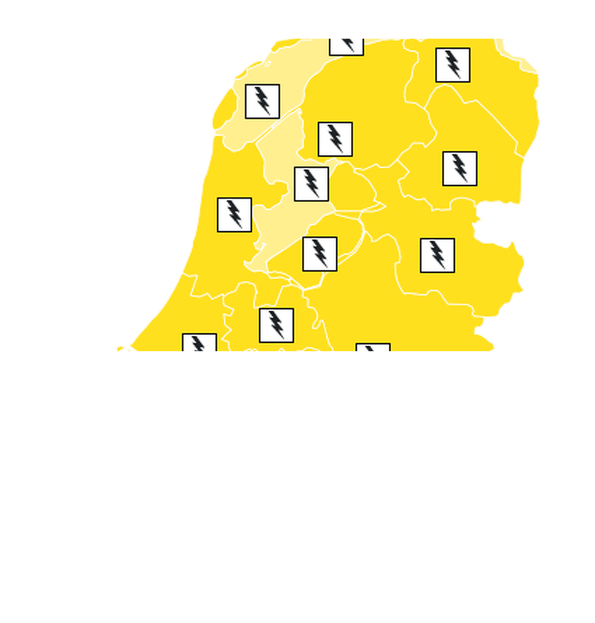 Code geel afgegeven voor Overijssel, onweersbuien, hagel en windstoten - 1Zwolle