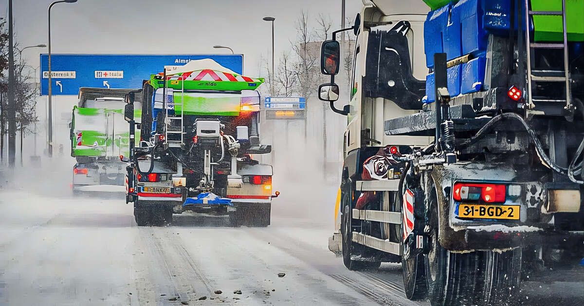 Strooiwagens de weg op in Zwolle - 1Zwolle