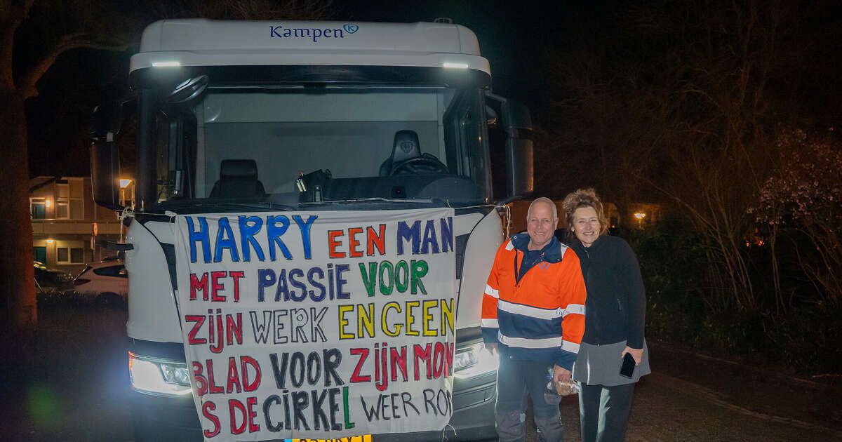 Vuilniswagenchauffeur Harry van Dijk na bijna 37 jaar met pensioen ...